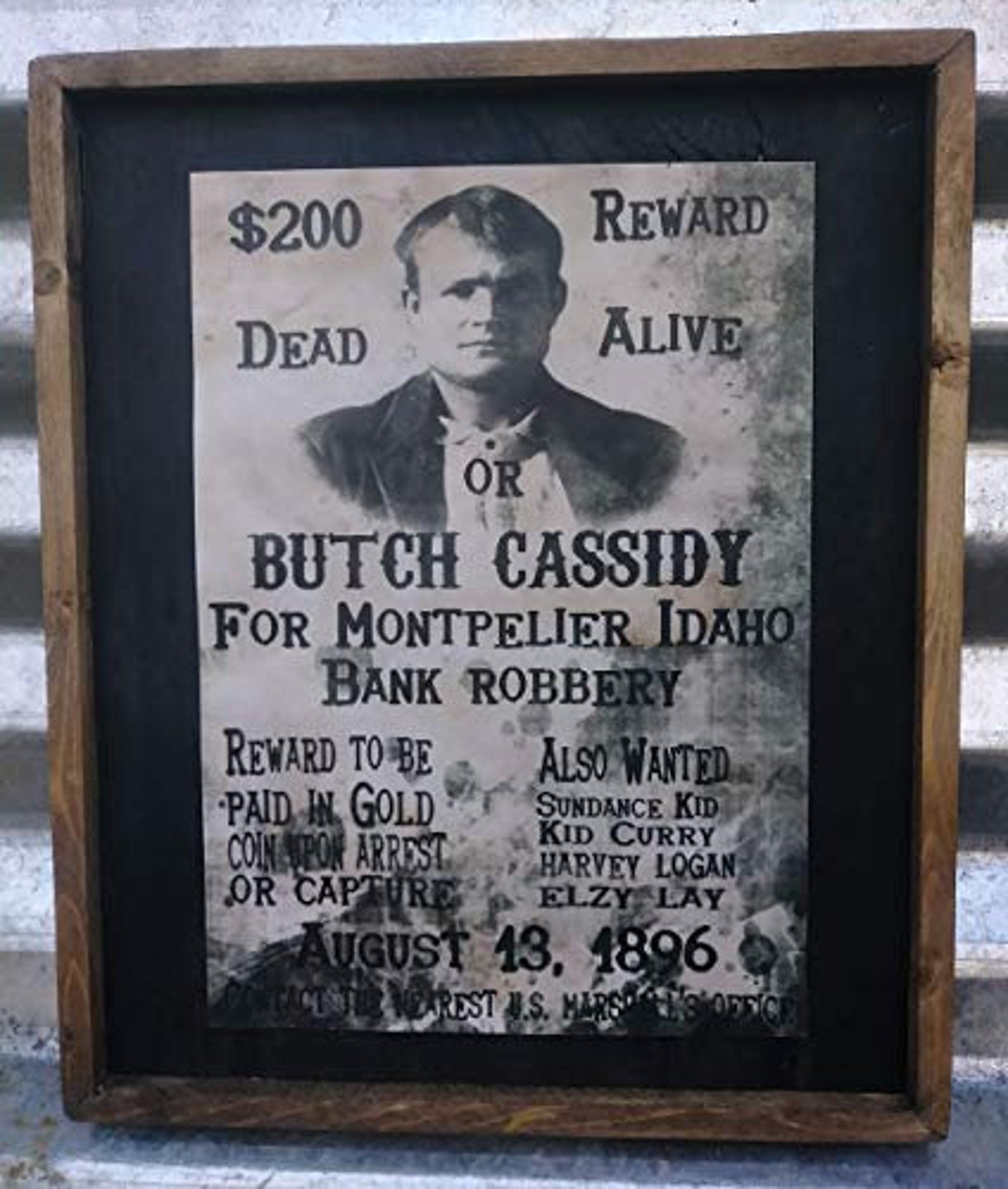 Vintage Butch Cassidy Wanted Poster Wooden Sign | Etsy