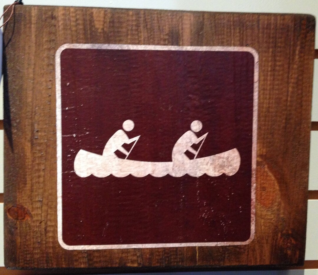 Canoeing Sign Image - Wooden Block - Etsy