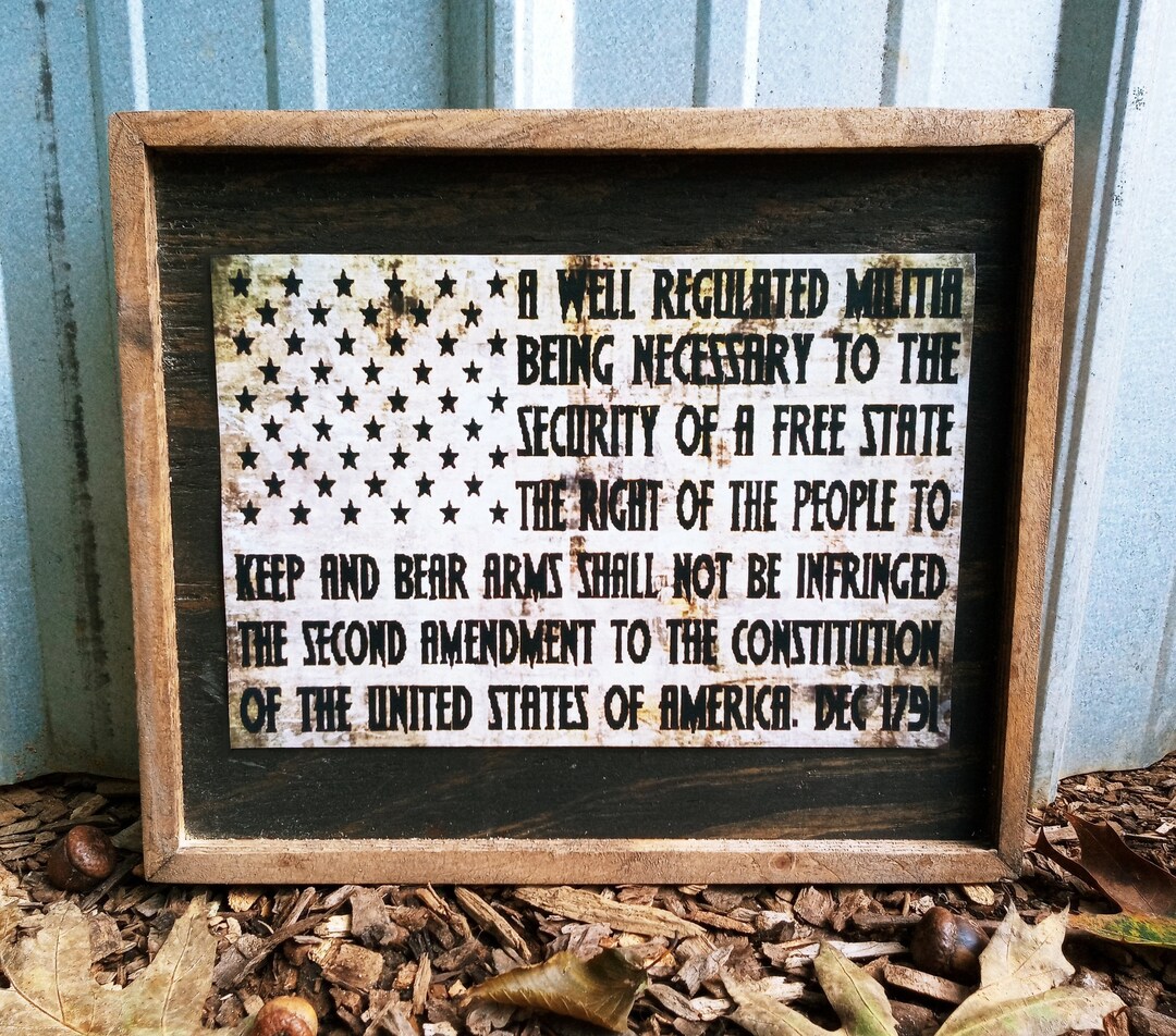Second Amendment Flag - Wooden Sign - Etsy