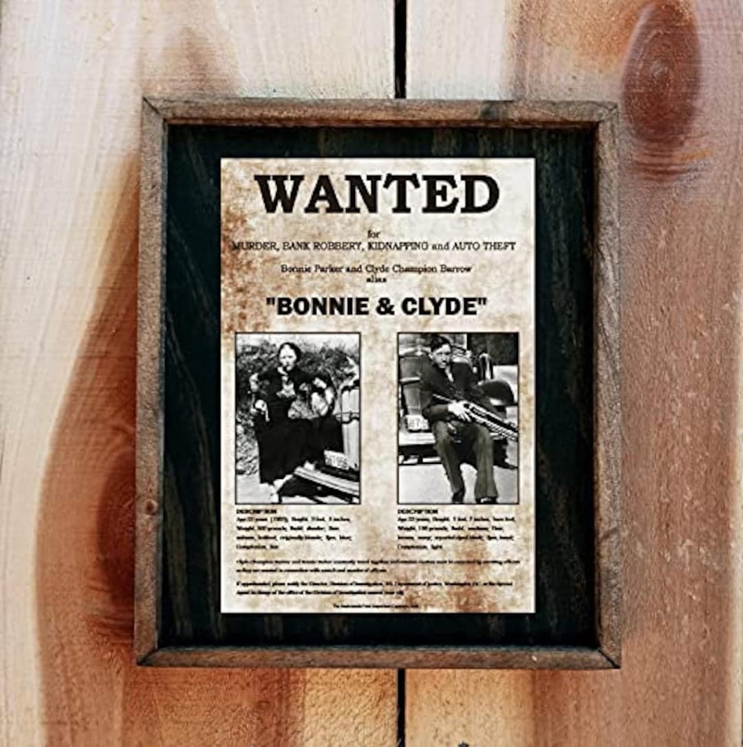 Wanted Bonnie & Clyde Image - Wooden Sign - Etsy