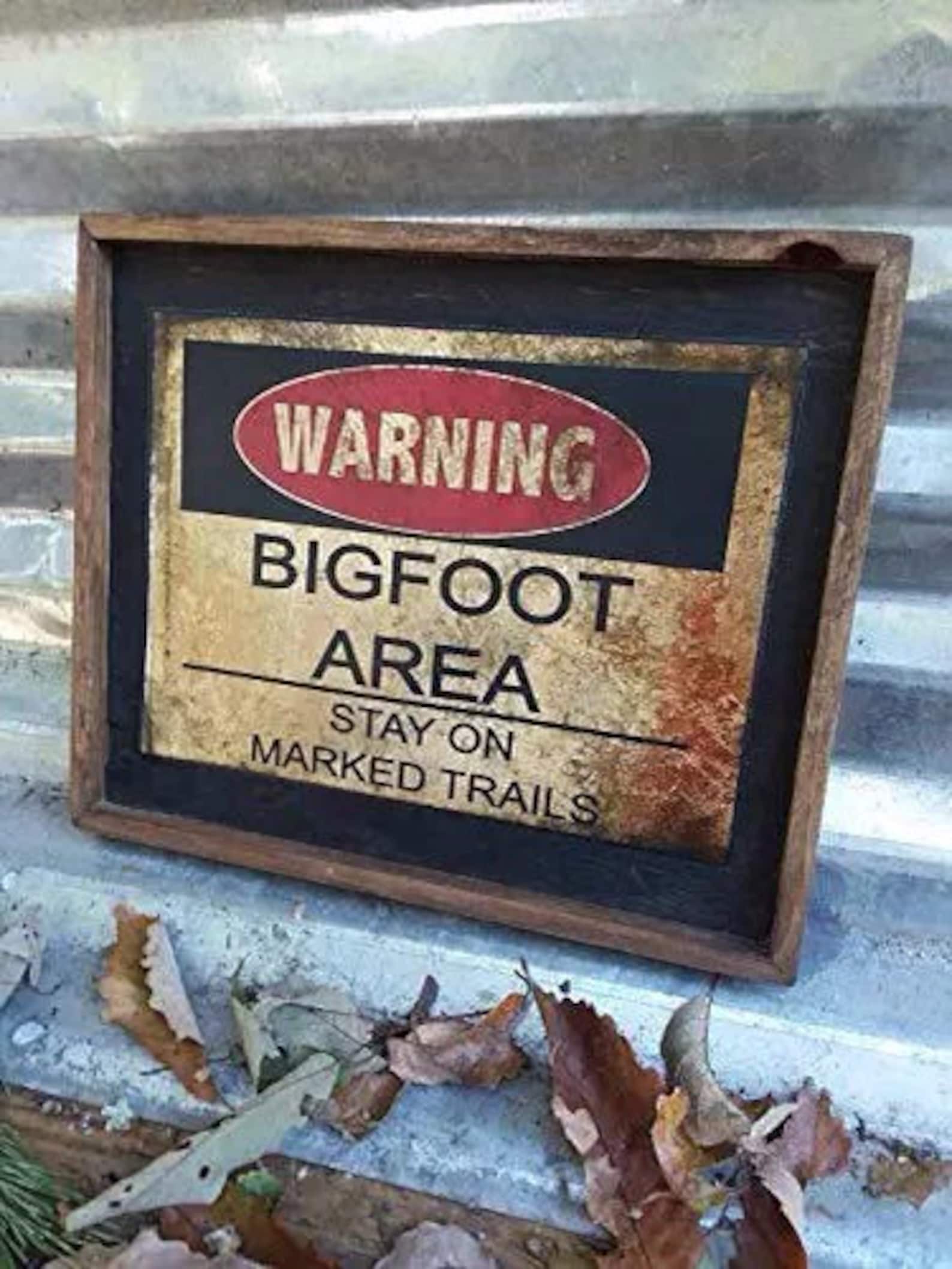 WARNING Bigfoot Area - Wooden Sign - Etsy