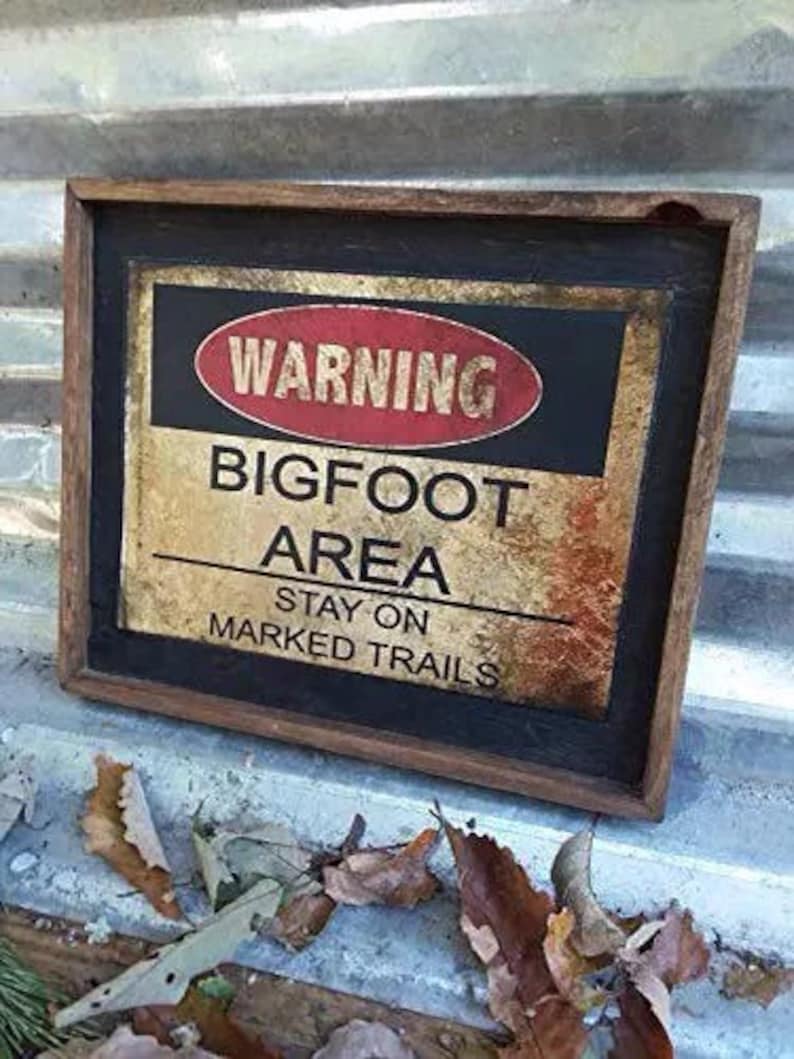 WARNING Bigfoot Area - Wooden Sign - Etsy