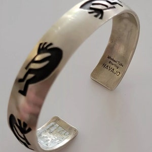 Vintage Old Pawn NAVAJO Sterling Silver Michael TAHE Forged KOKOPELLI ...