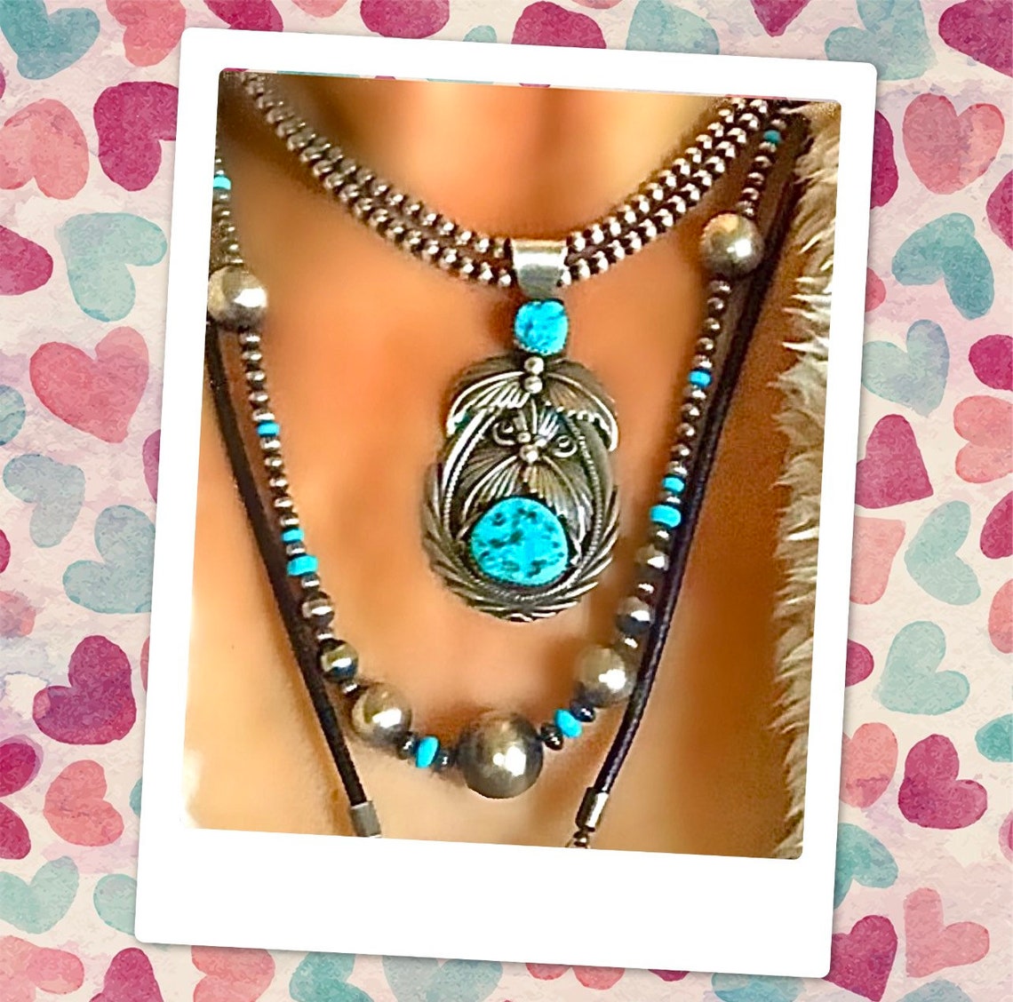 Native American Large BJ Bobby Johnson Vintage Turquoise - Etsy