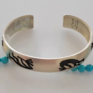 Vintage Old Pawn NAVAJO Sterling Silver Michael TAHE Forged KOKOPELLI ...