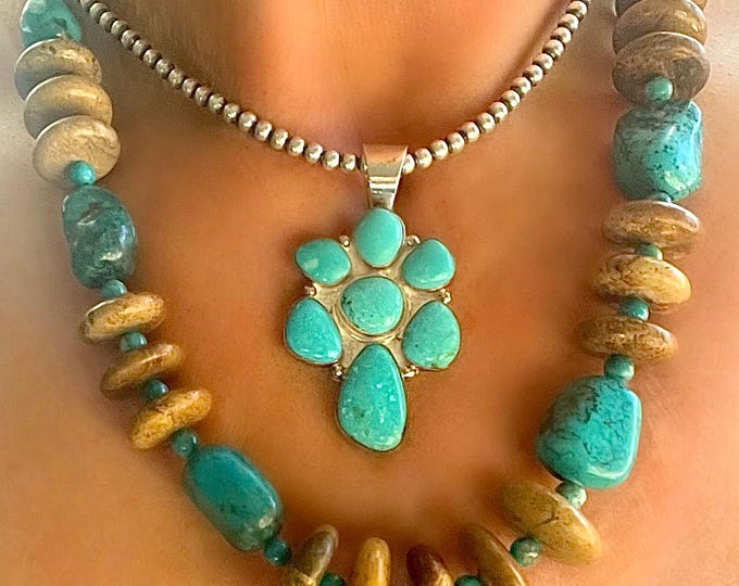 Large Jay King Turquoise Double Heart Sterling Silver Mine Finds ...