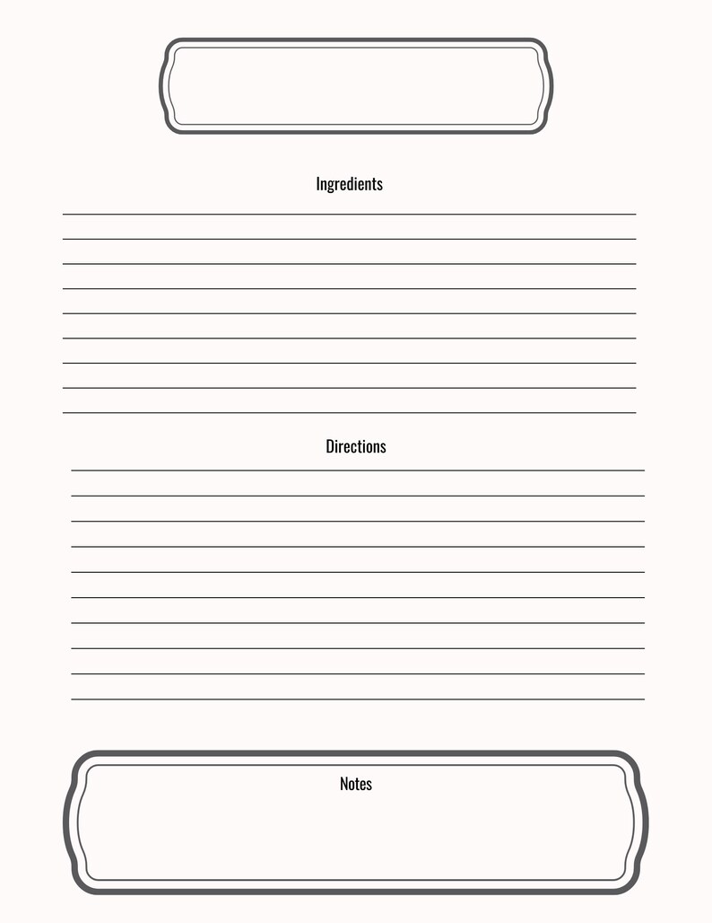 Our Family Recipe's Printable Recipe Book - Etsy