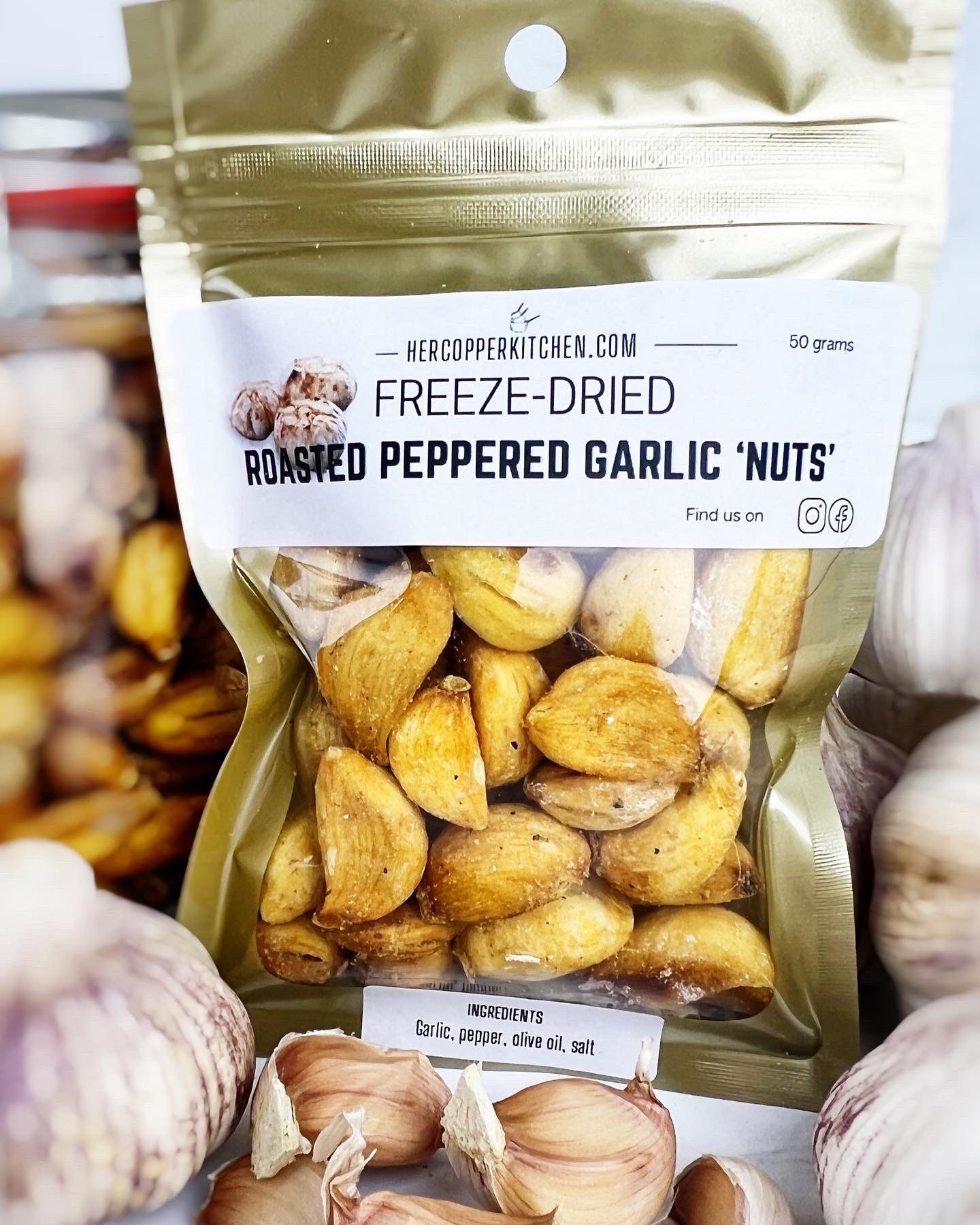 FREEZE DRIED Roasted Peppered Garlic nuts - Etsy