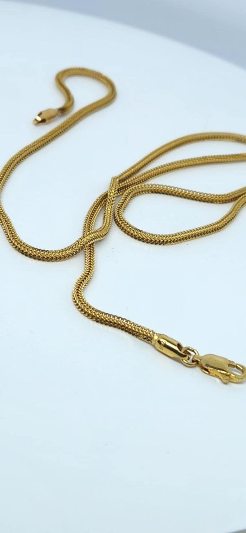22K Yellow Gold Solid Chain - Etsy