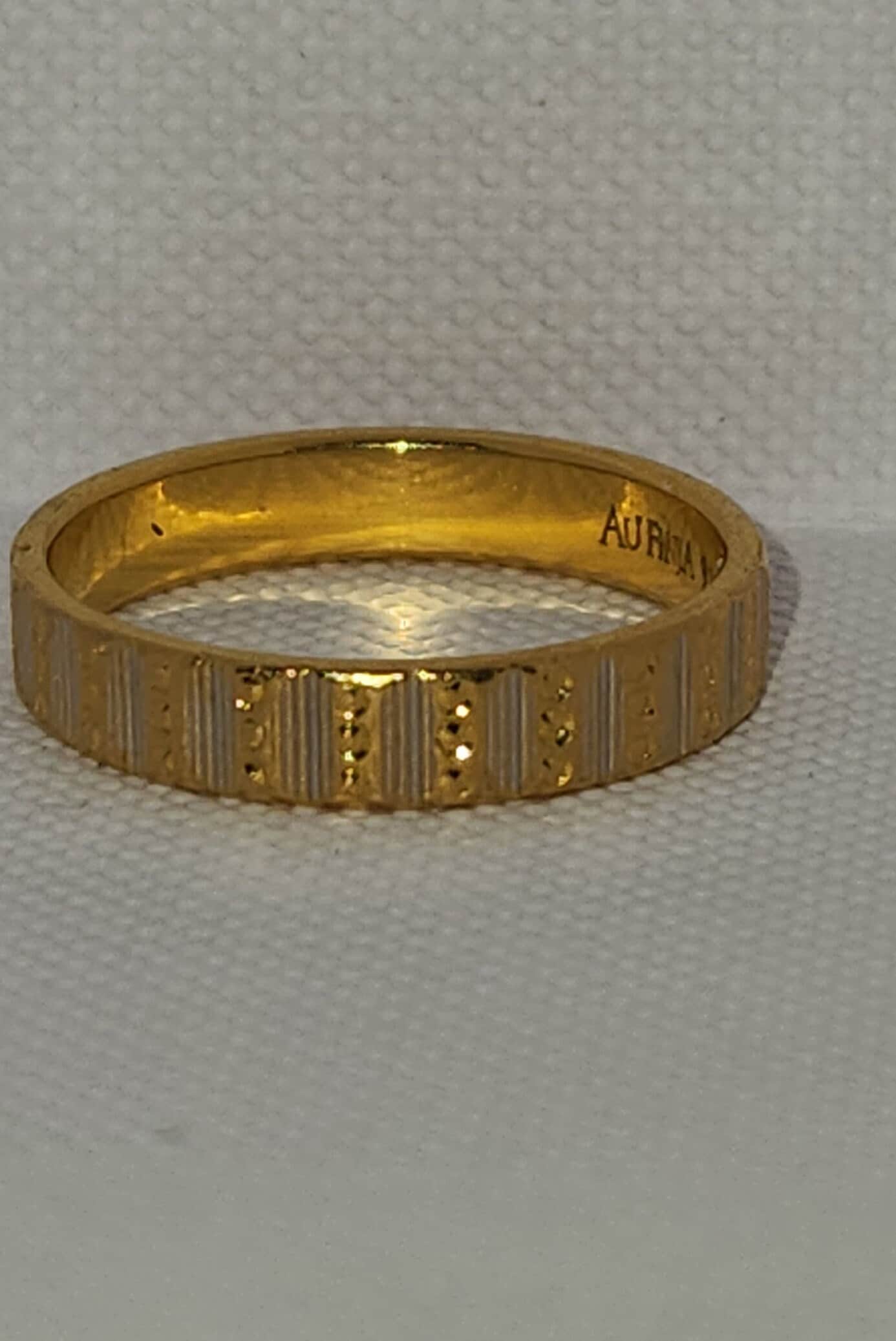 22k Solid Gold Ring, Diamond Cut - Etsy