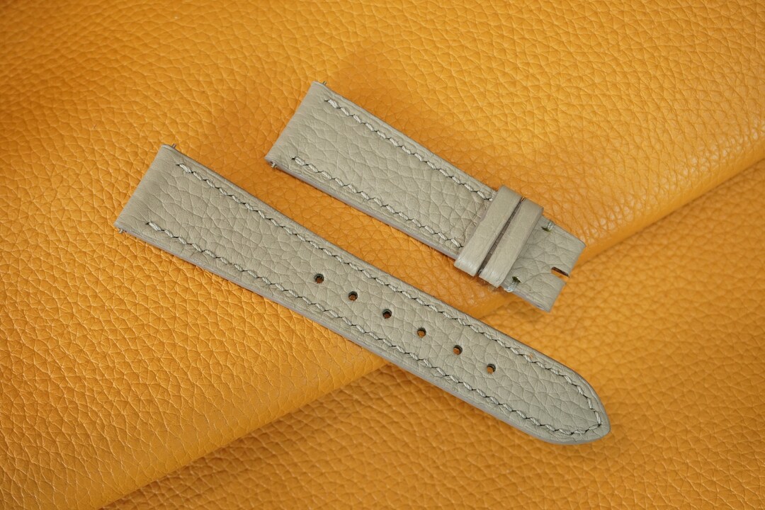 Handmade Grey PEBBLED CALF Leather Watch Strap, Watch Band 18mm, 19mm ...