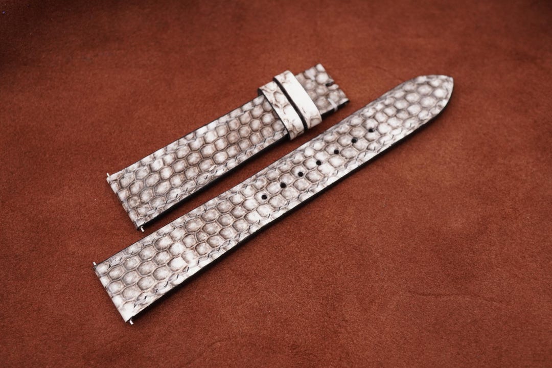 Handmade Natural Sea Snake Leather Watch Strap, Thin and Soft Watch ...