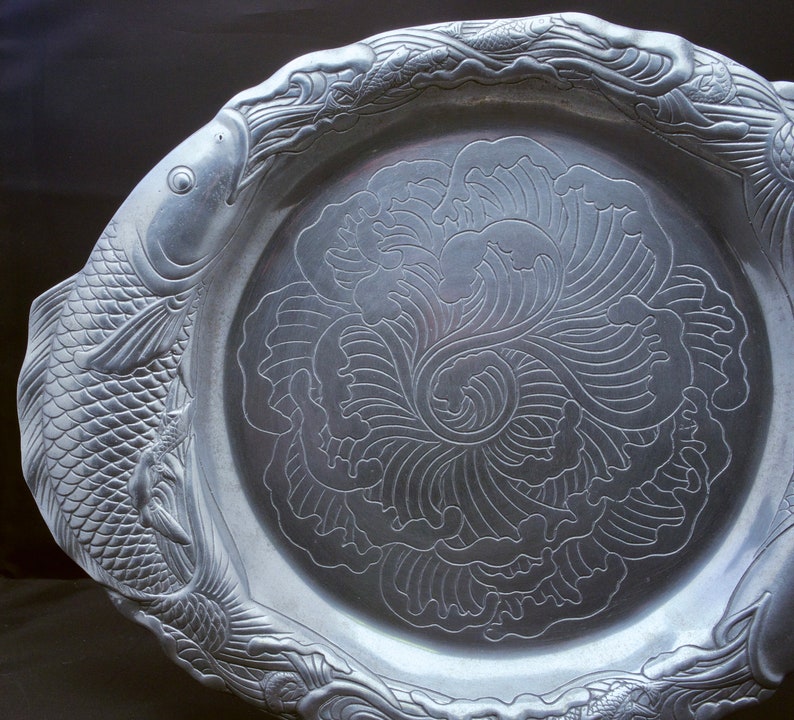 Arthur Court Round Fish Platter Vintage Aluminum Fish - Etsy