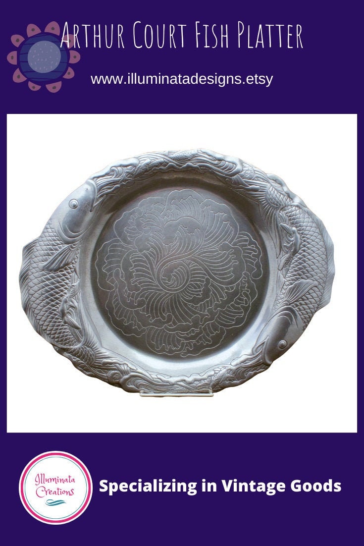 Arthur Court Round Fish Platter Vintage Aluminum Fish | Etsy