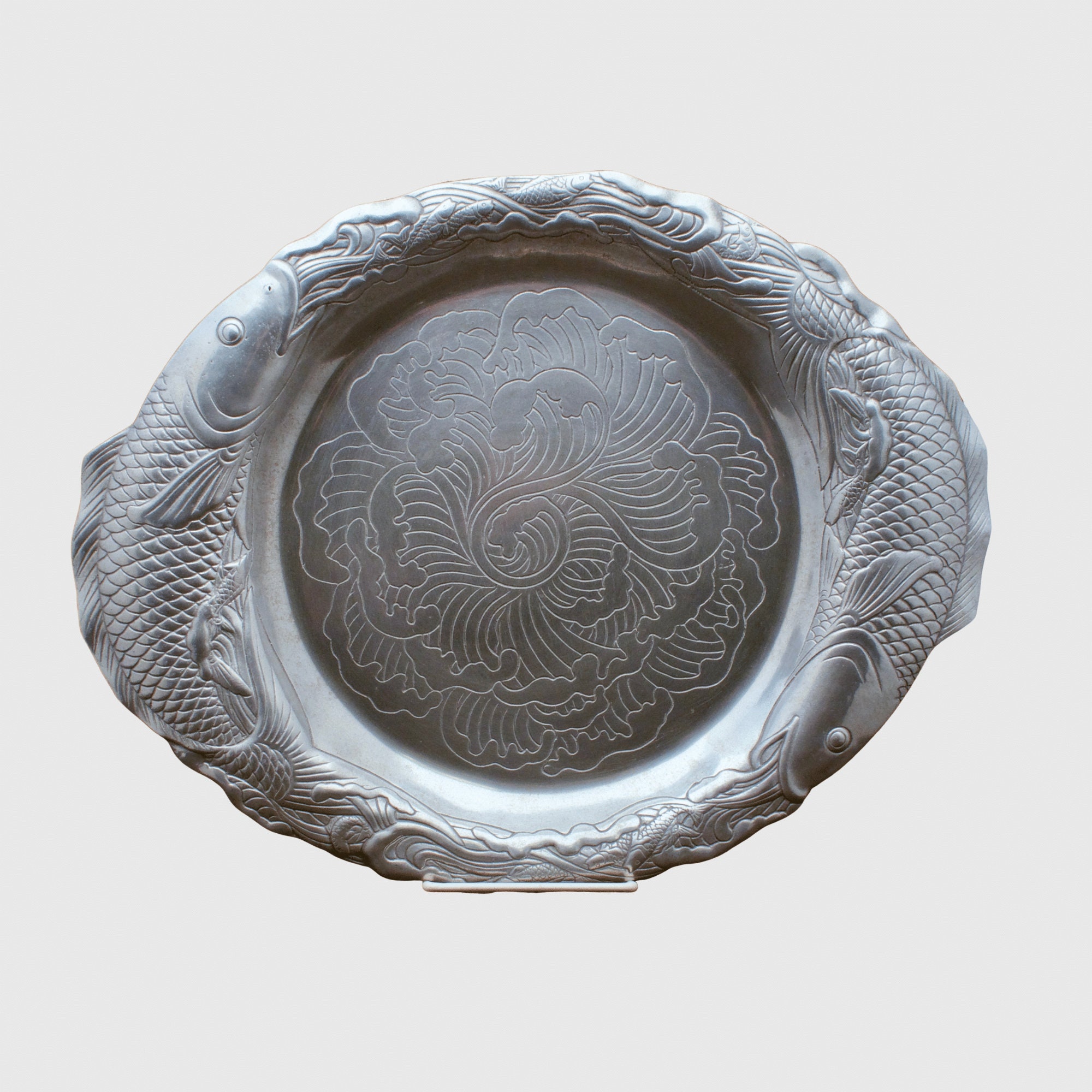 Arthur Court Round Fish Platter Vintage Aluminum Fish | Etsy