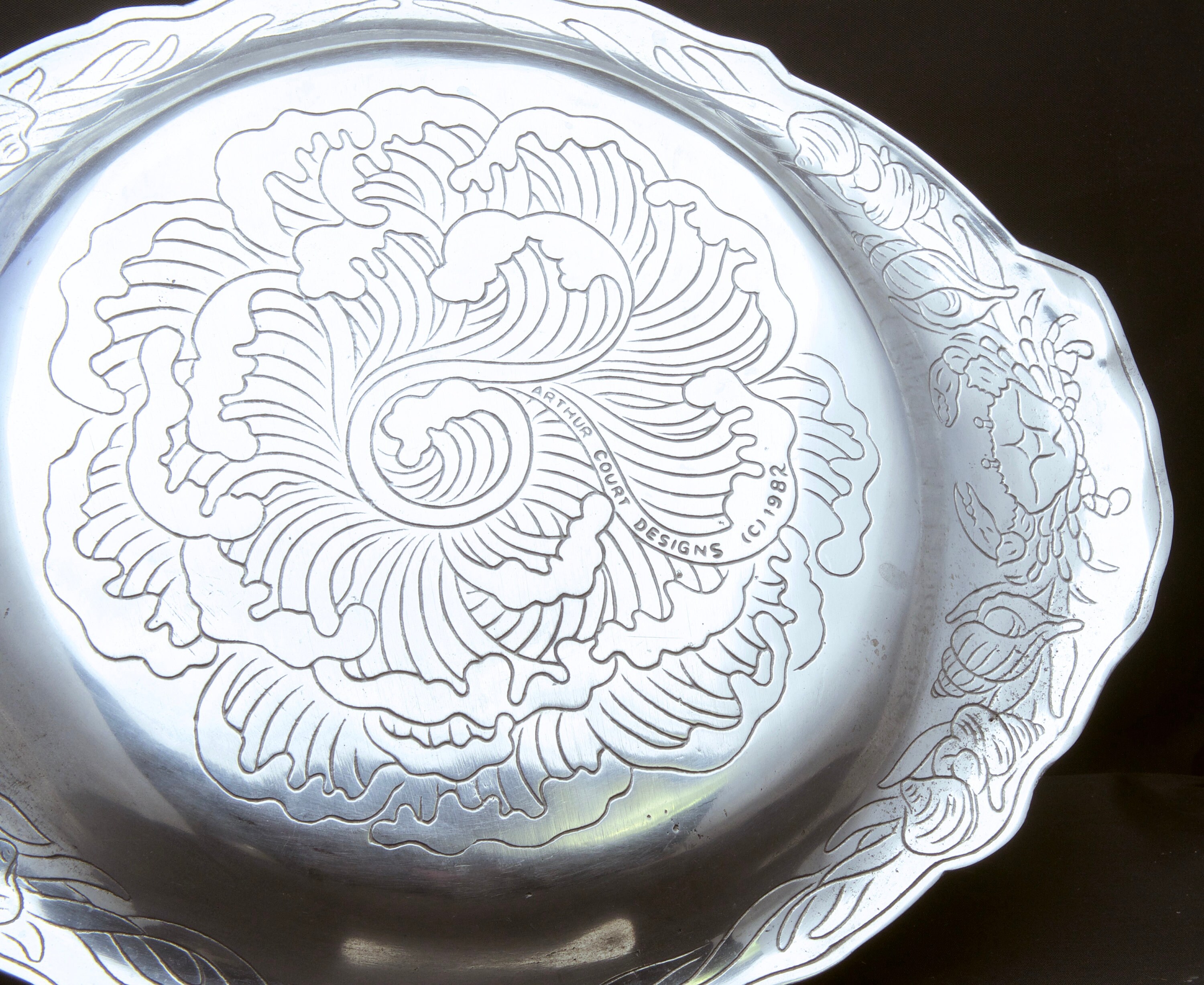 Arthur Court Round Fish Platter Vintage Aluminum Fish | Etsy