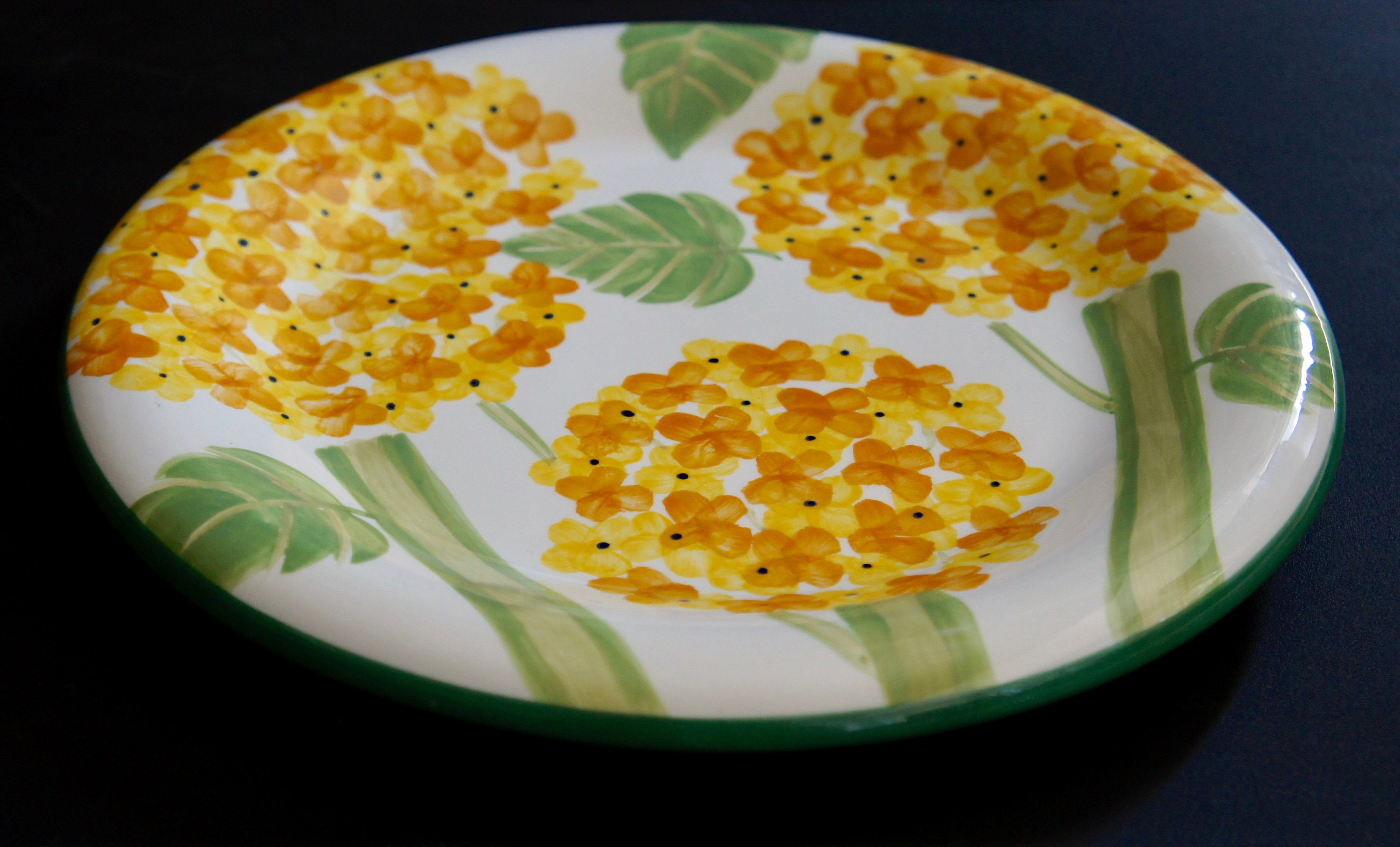 Yellow Hydrangea Dinner Plate Spring Decor Tabletops Unlimited Flower ...