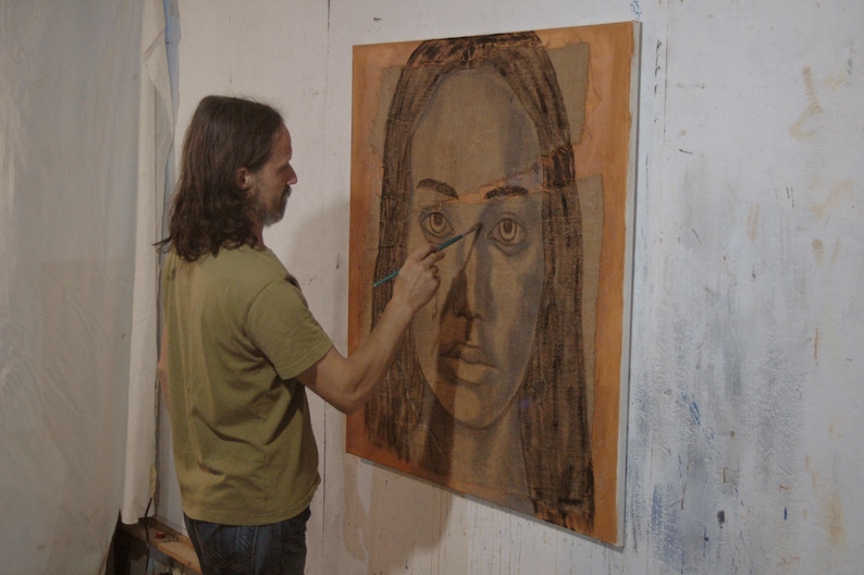 Original Portrait Painting. Large Scale Portrait."sincerity". Large ...