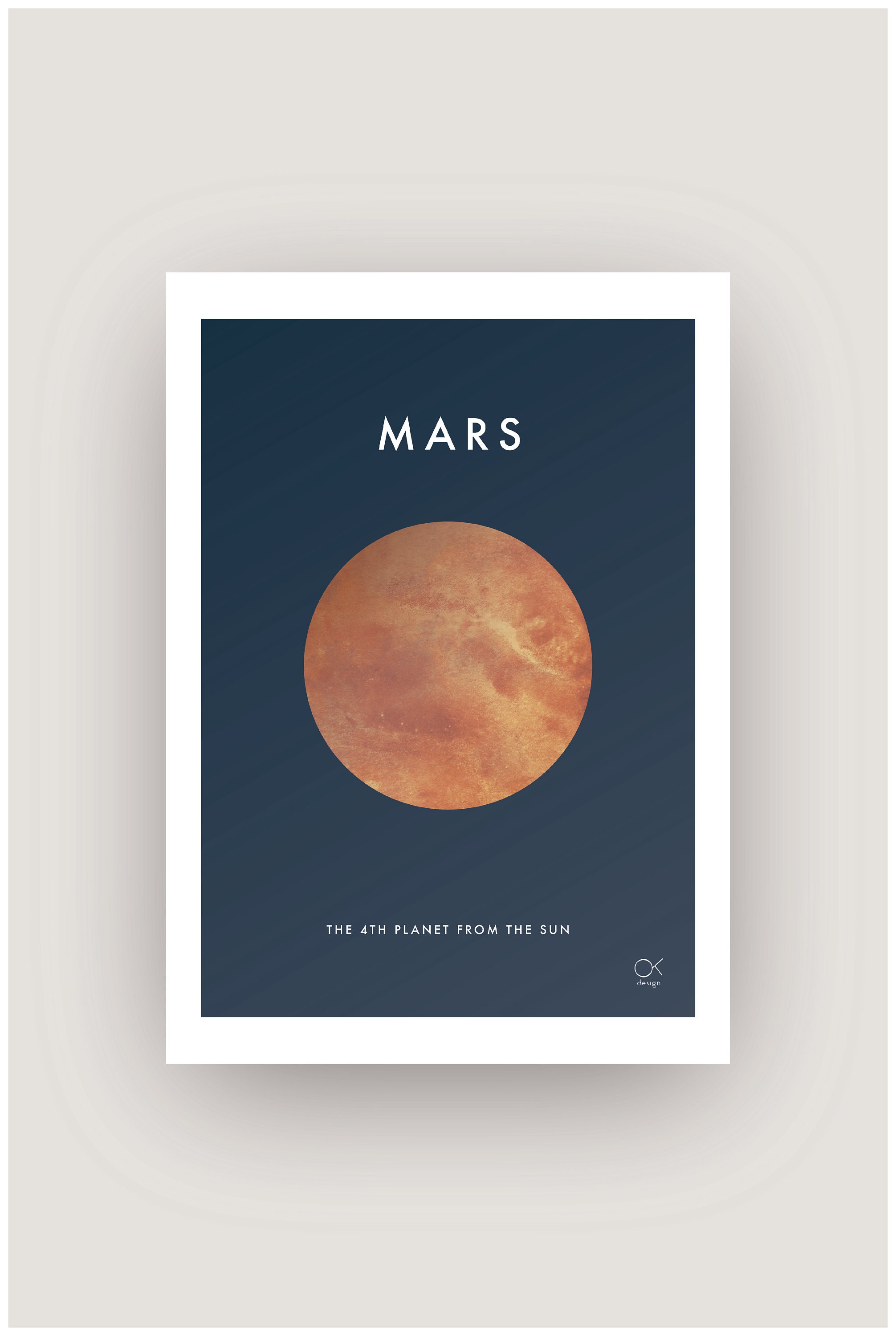 Mars Planet Space Minimalist Poster - Etsy Sweden
