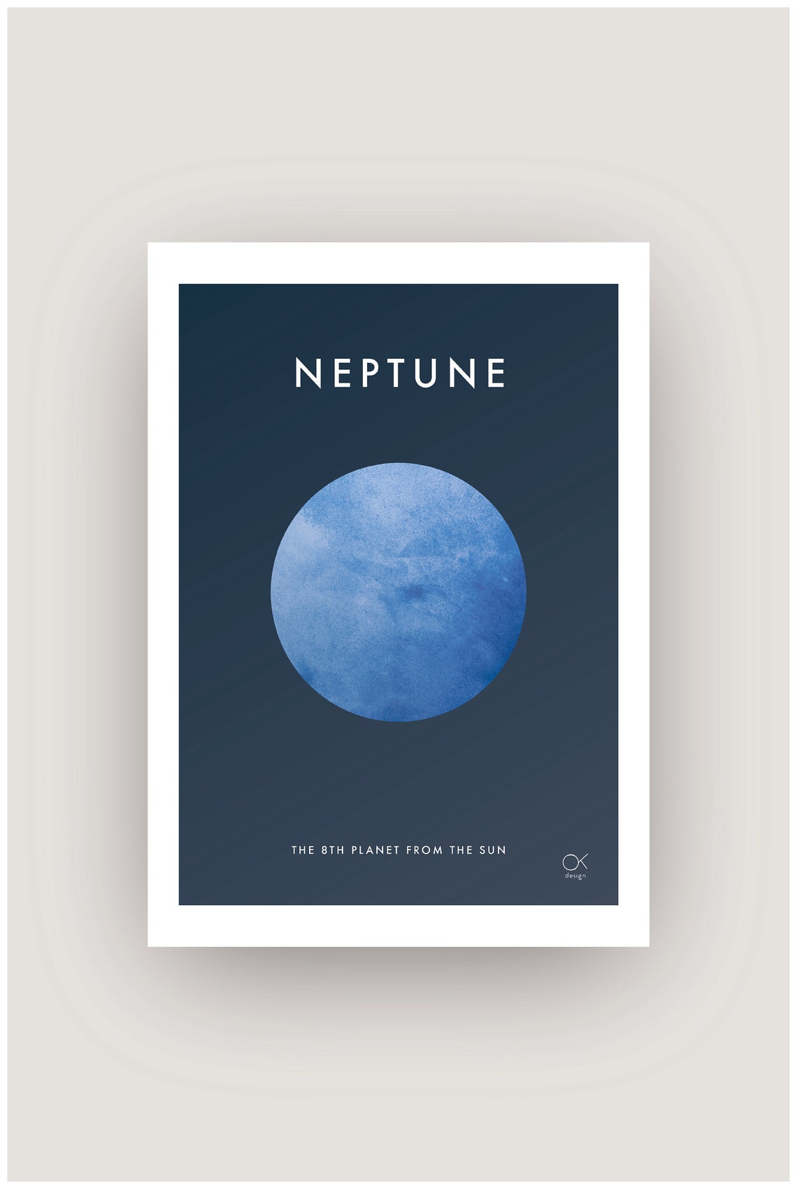 Neptune , Planet, Space, Minimalist Poster - Etsy