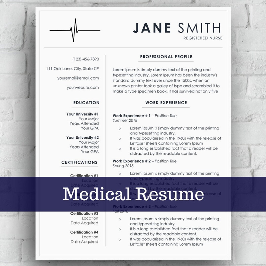 Nurse Resume/cv Template | Medical Cover Letter | Easy to Edit and ...