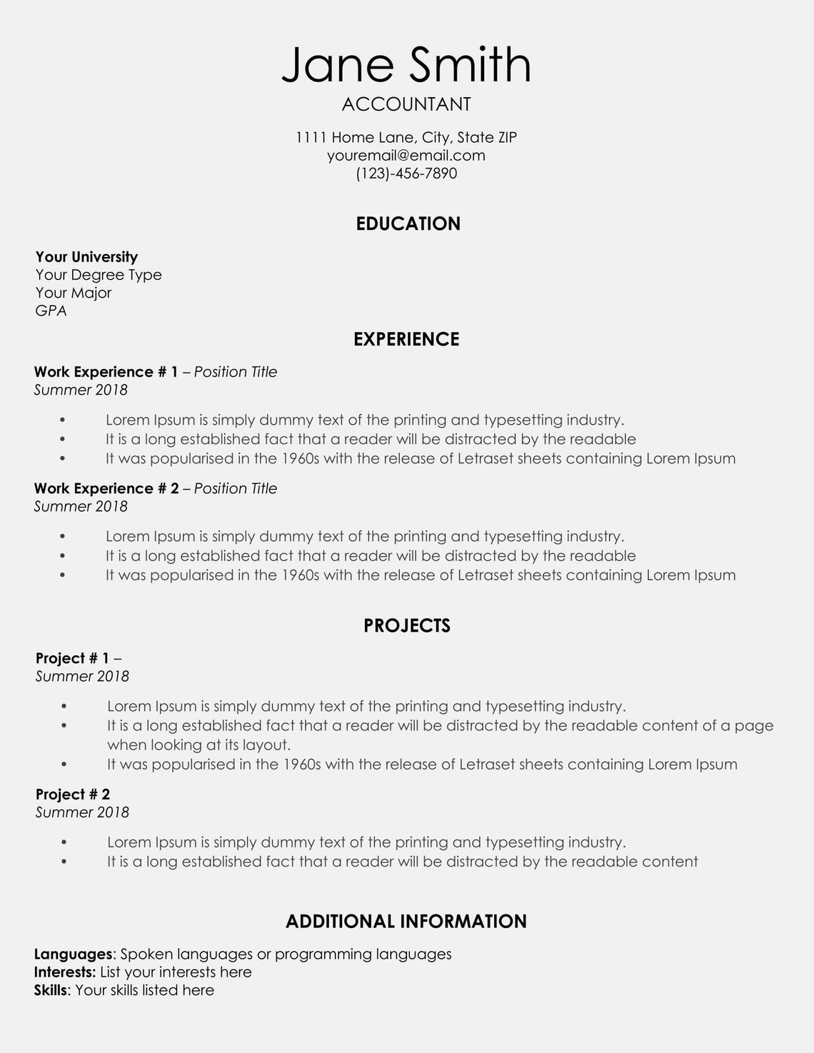 Buy Classic Resume/cv Template | Word Cover Letter Template | Easy to ...