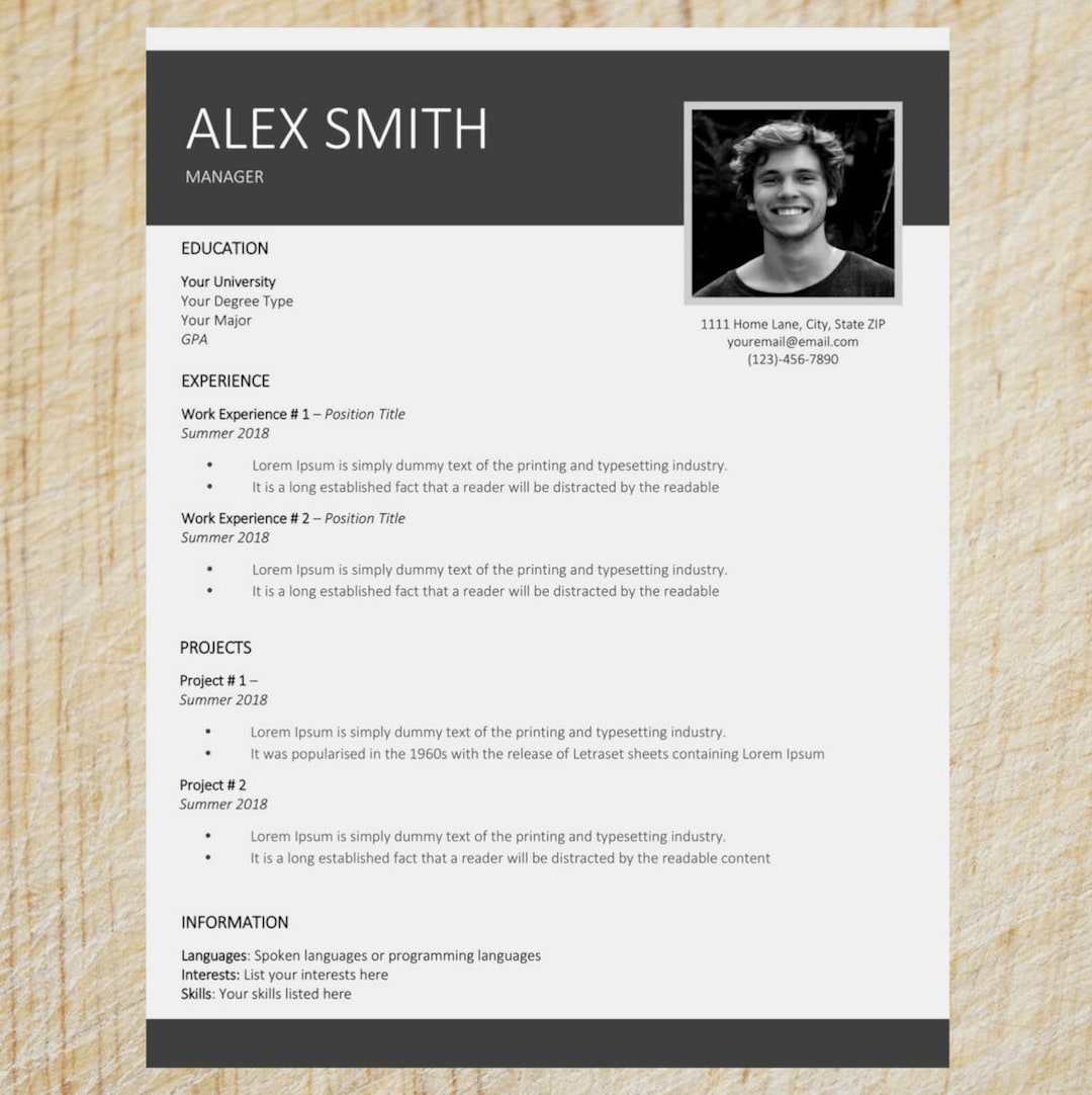 Clean Resume/cv Template | Word Cover Letter Template | Easy to Edit ...