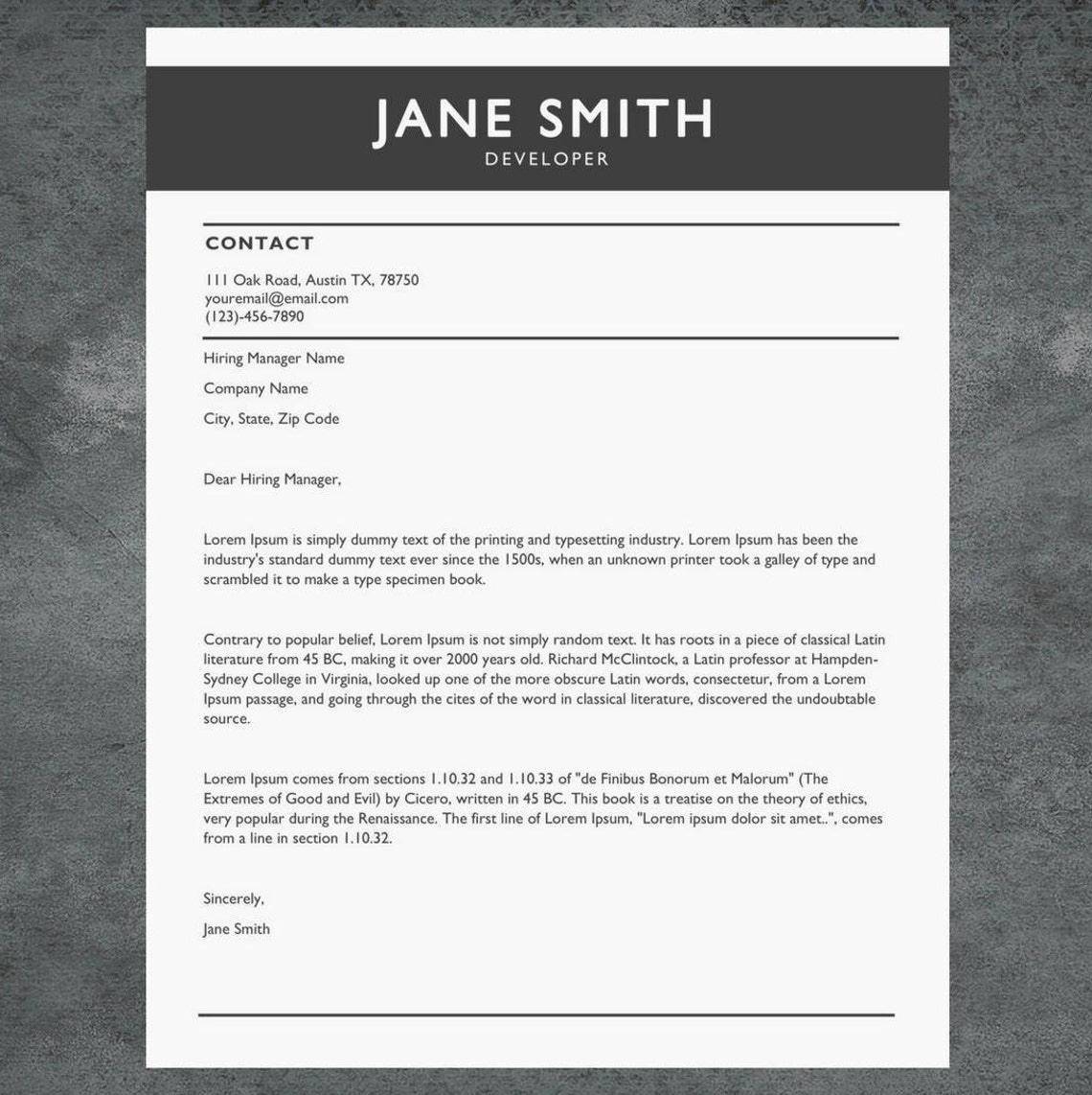 Creative Resume/cv Template | Modern Cover Letter Template | Easy to ...