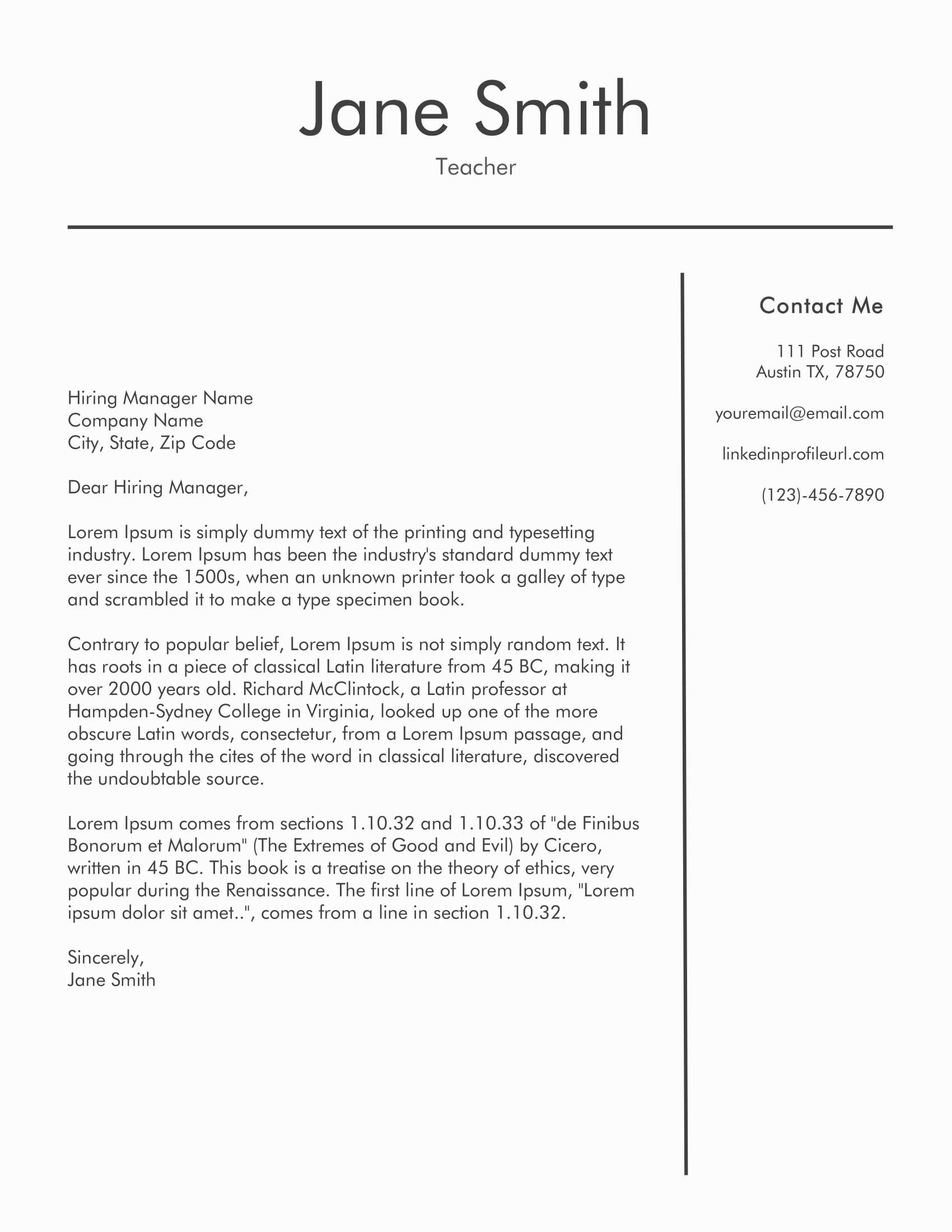 Teacher Resume/cv Template | Educator Cover Letter Template | Easy to ...