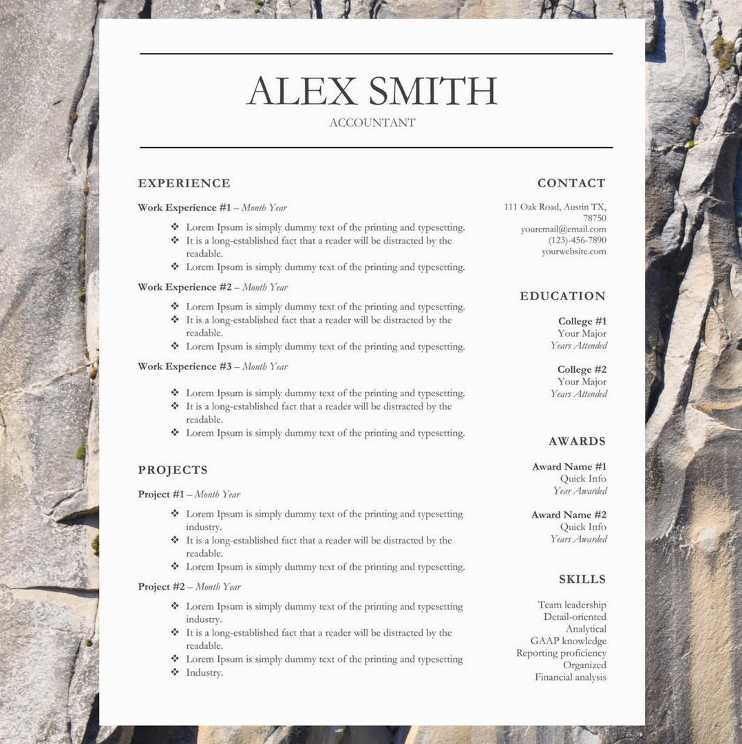 Stylish Resume/cv Template | Word Cover Letter Template | Easy to Edit ...