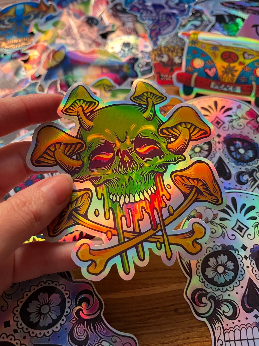 Skull Sticker//psychedelic Stickers//skateboard Sticker//laptop Sticker ...