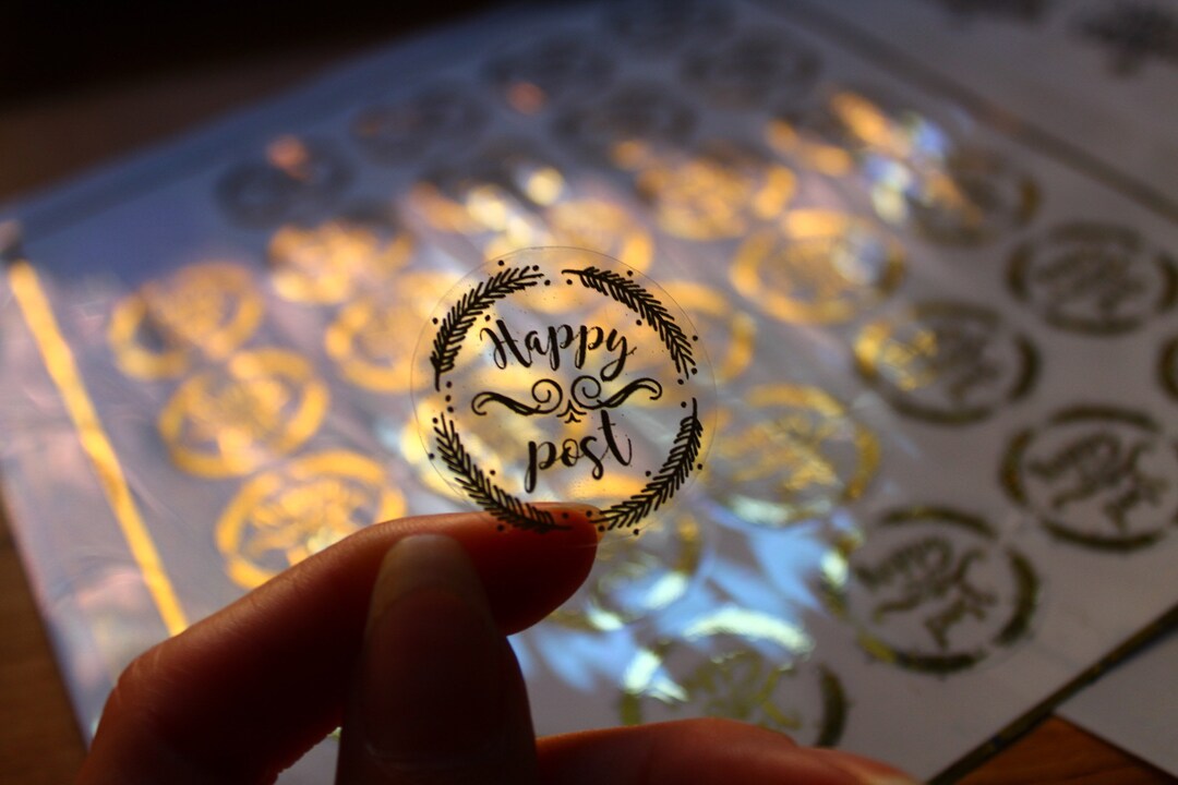 Happy Post Stickers//foiled Happy Post Sticker//transparent Happy Post ...