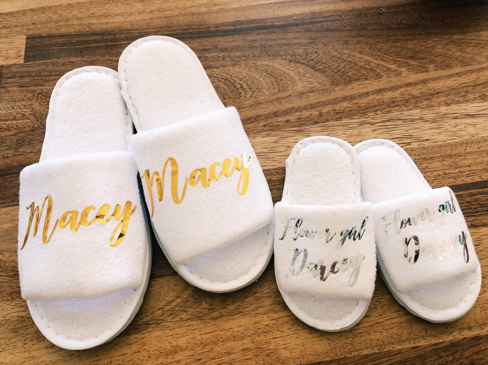 Childrens Spa Slippers Flowergirl Slippers Personalised Spa - Etsy