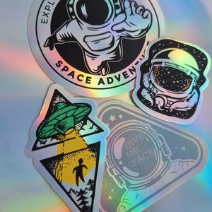 Holographic Space Stickers//vinyl Galaxy Stickers//sticker Pack - Etsy