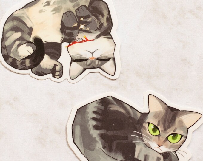 Crabby Tabby Cat Sticker - Etsy