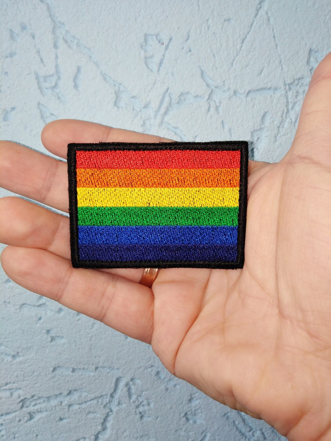 Embroidered LGBT RAINBOW FLAG Patch With Hook and Loop - Etsy