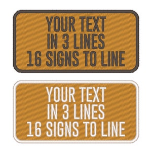 Custom Embroidered Name Tag Patch: 3-line Text, Iron-on or Sew-on or ...