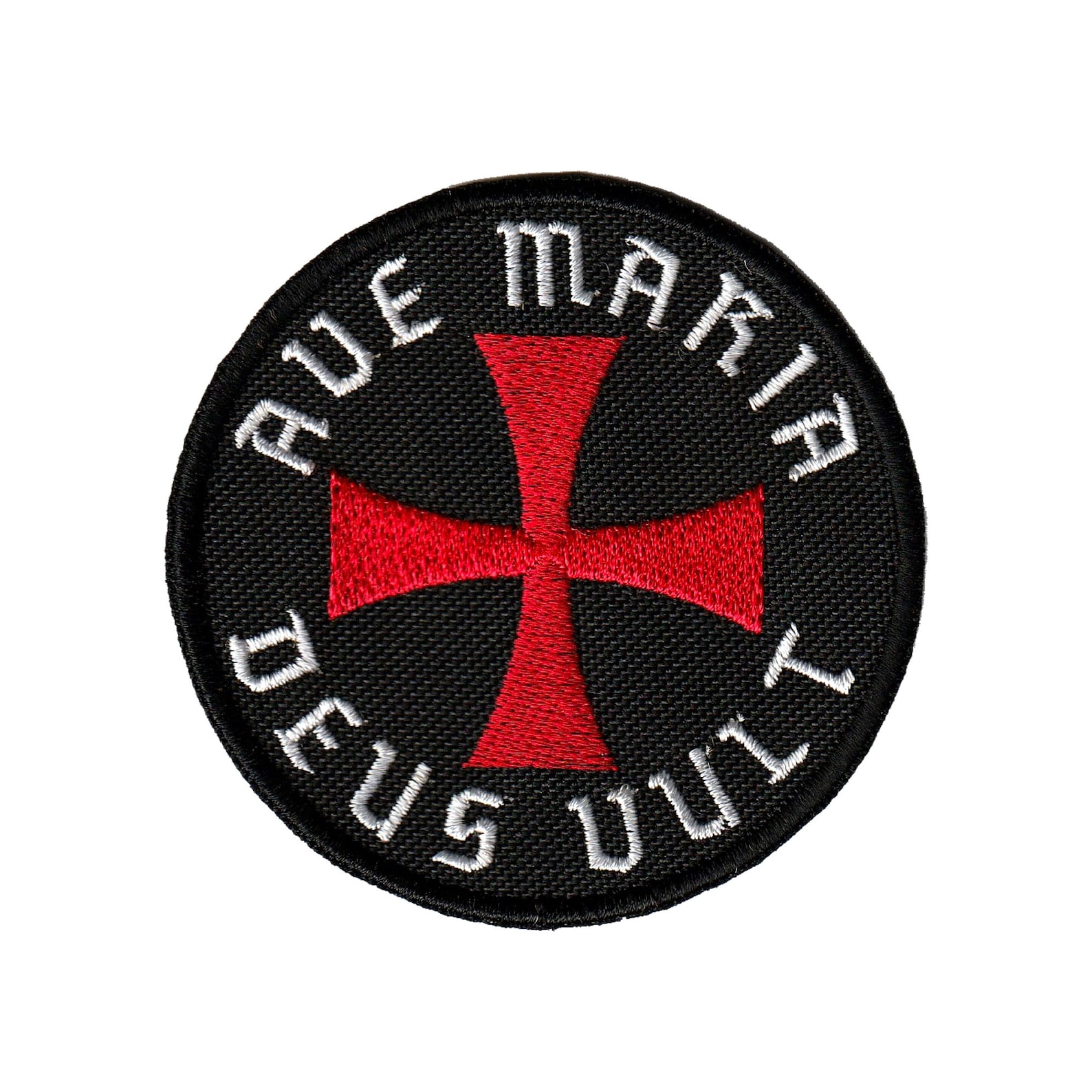 Embroidered Patch "cross of the Templar" With Hook and Loop Fasteners ...