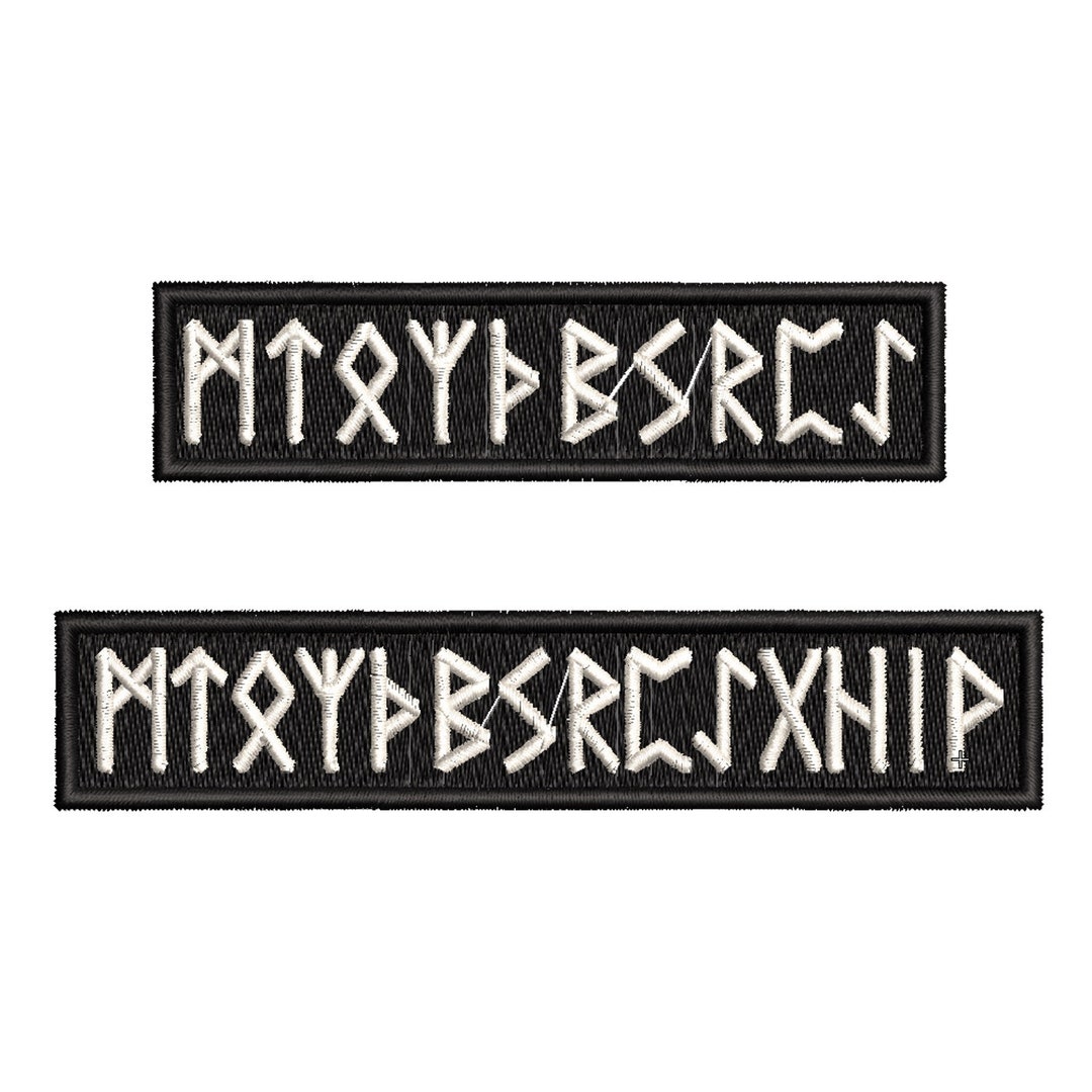 Custom Embroidered Runic Tag Patch: Elder Futhark Runes - Etsy
