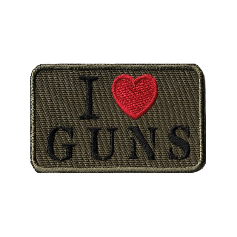 Morale Patch Embroidered i Love Guns - Etsy