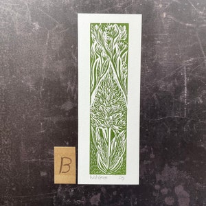 Wild Grasses Mini Print, Wild Grasses Linocut Print, Wild Grasses ...
