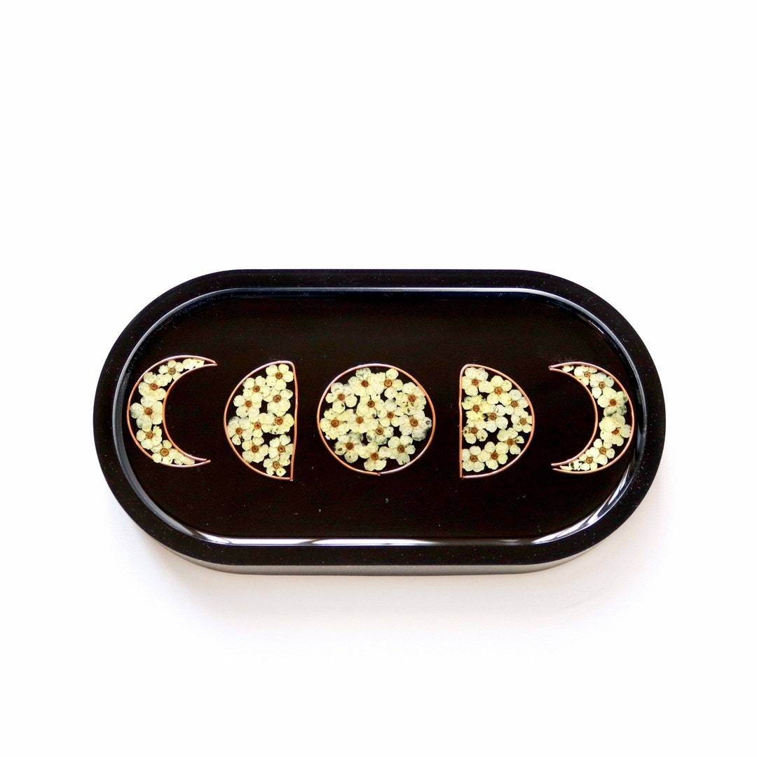 Cosmic Moon Phases Flower Trinket Dish/ Ring Dish/ Soap Dish/ Catch All ...