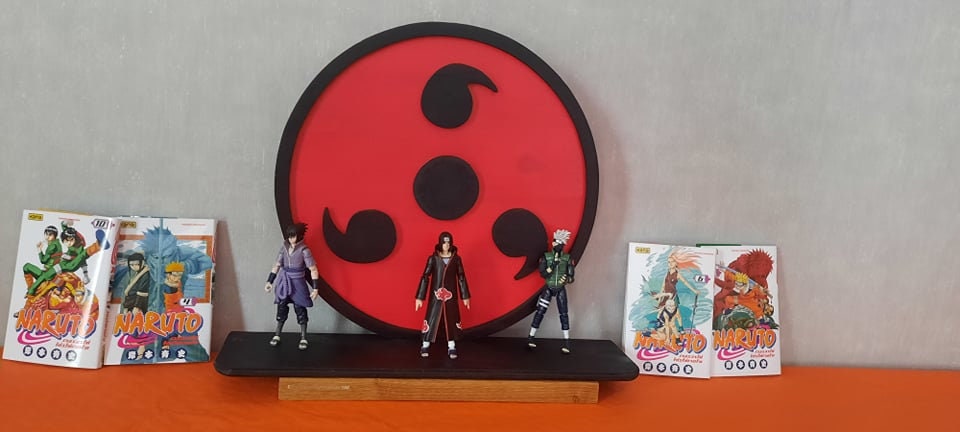 Wooden Sharingan Shelf, Naruto, Custom Shelf, Akatsuki, Sharingan ...