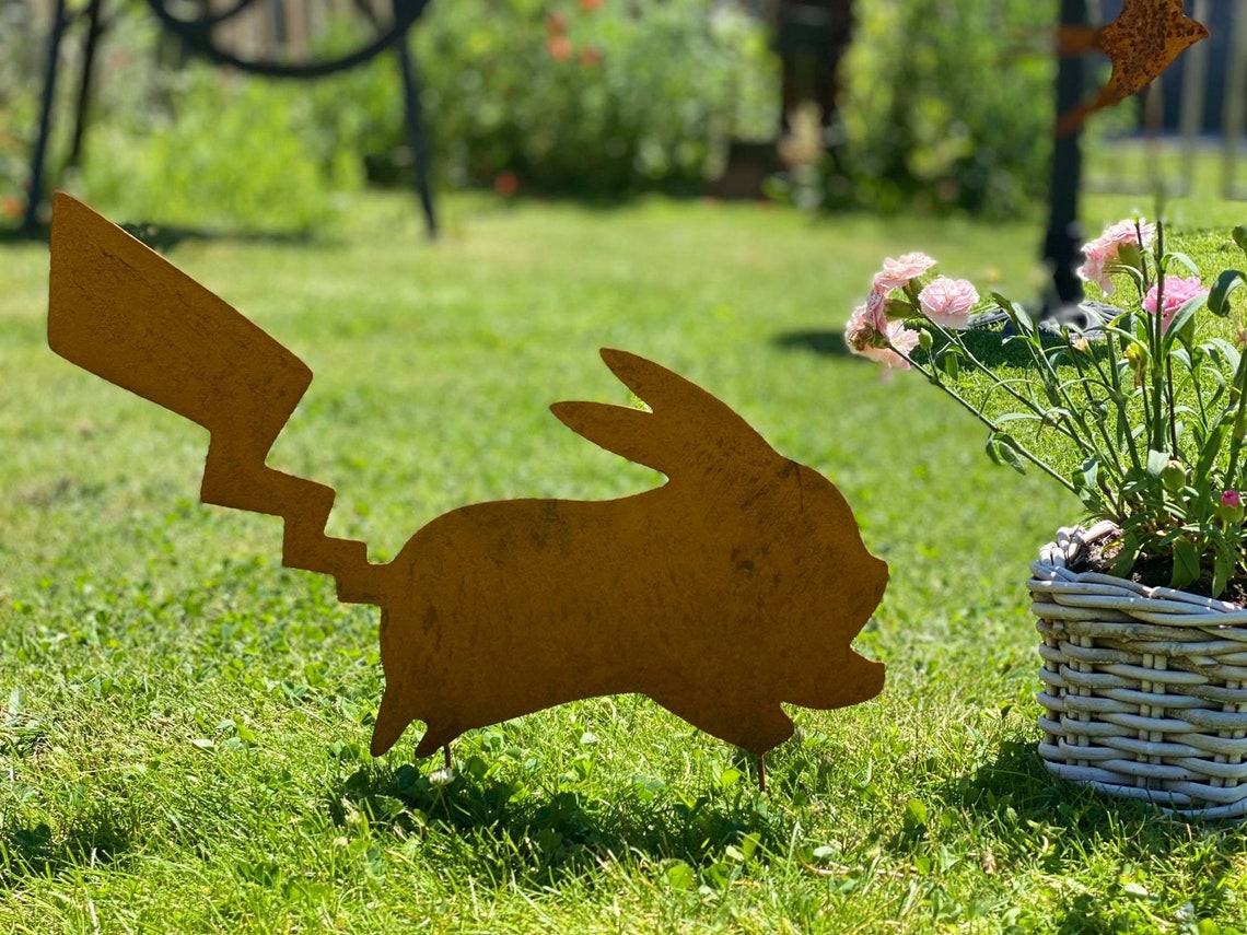 Pikachu in Rusty Steel Rusty Pokemon Exterior Decorations in - Etsy UK
