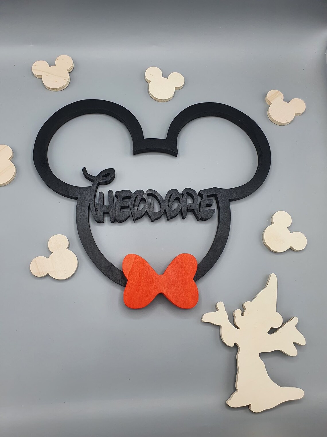 Tête de Mickey avec prénom en bois prénom en bois cadeau de - Etsy France