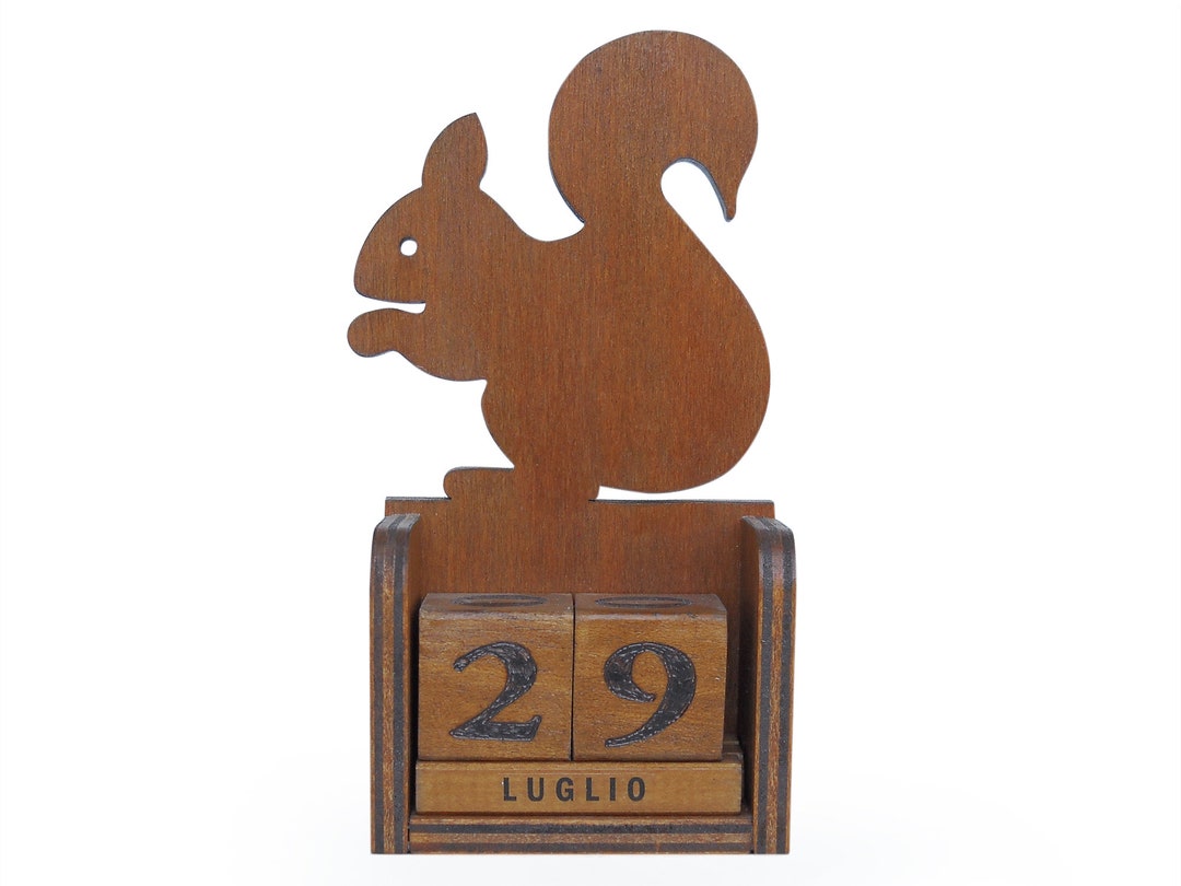 Wooden Squirrel Calendar - Etsy