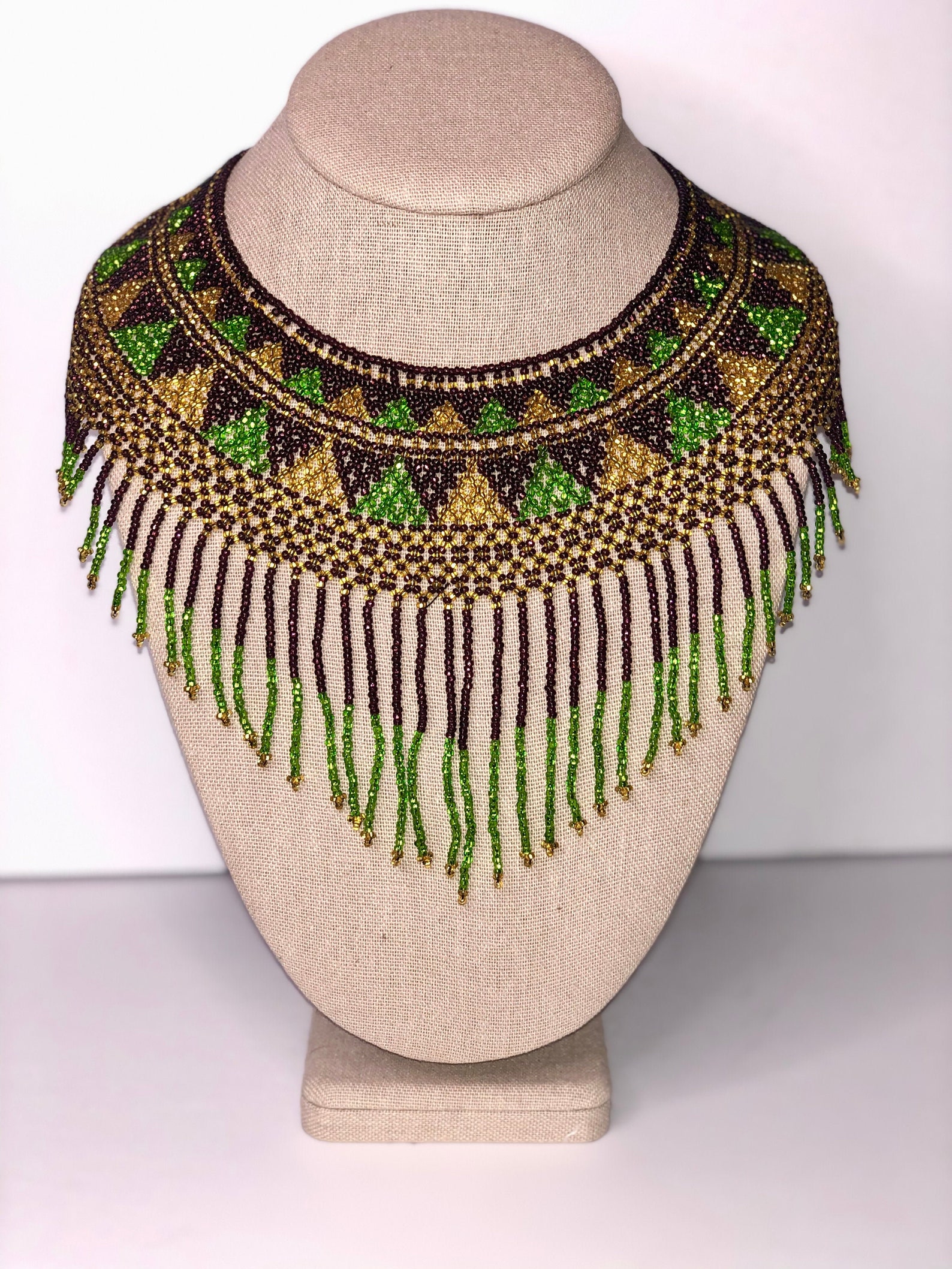 Collar de estilo maya/azteca con cuentas | Etsy
