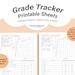 Grade Tracker Printable | Goal Grade Tracking | Letter Grade ...