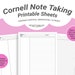 Cornell Notes (landscape/horizontal), Cornell Notes Printable, Cornell ...