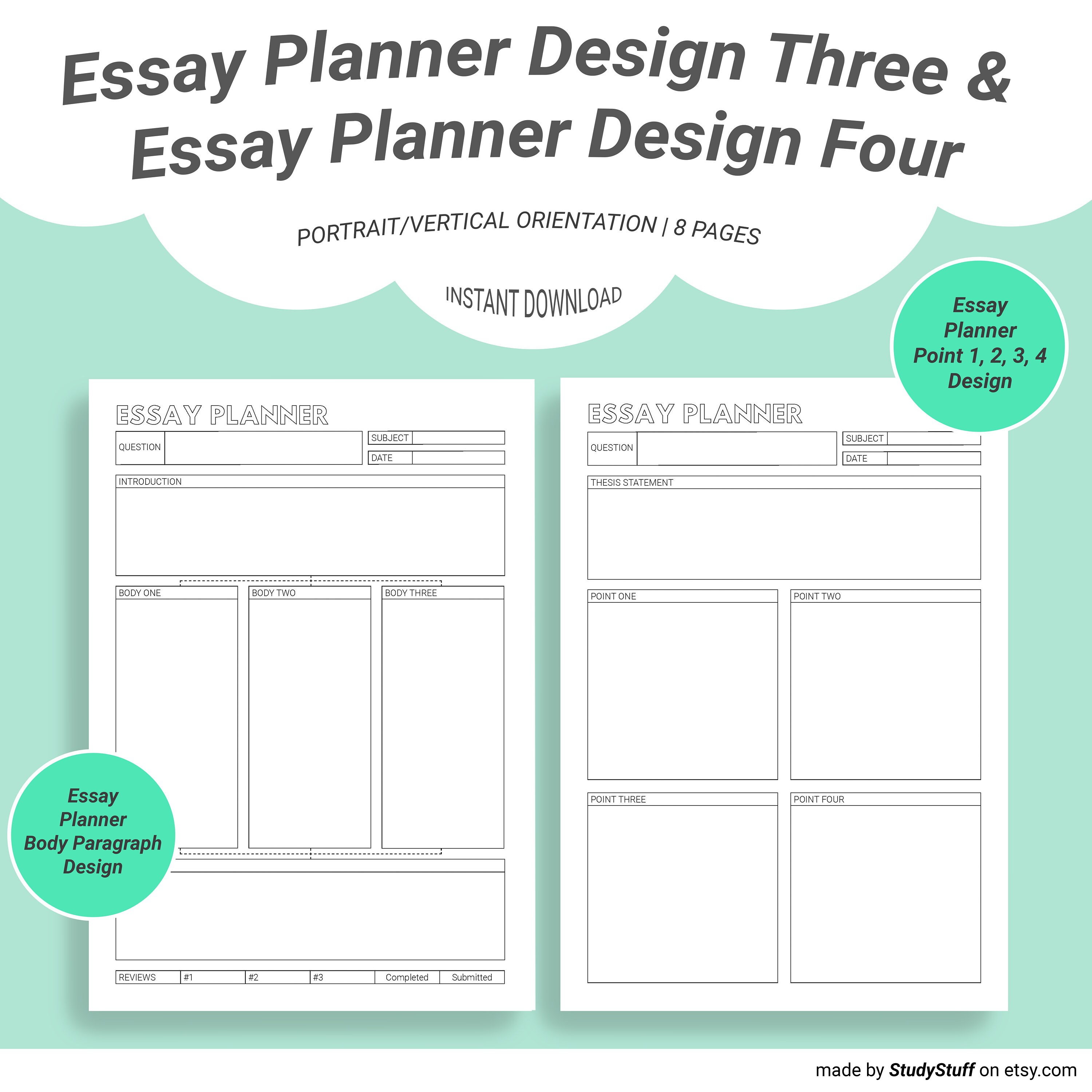 Essay Planner Printable Pack + Reference/bibliography Planning + Source ...